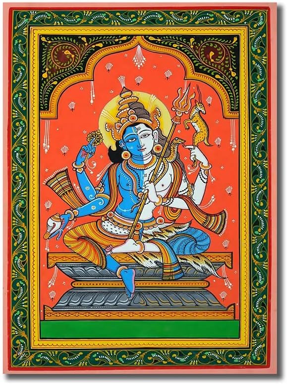 Sikhash Pattachitra Art Canvas Paintings, Harihar, Lord Shiva, Vishnu ...