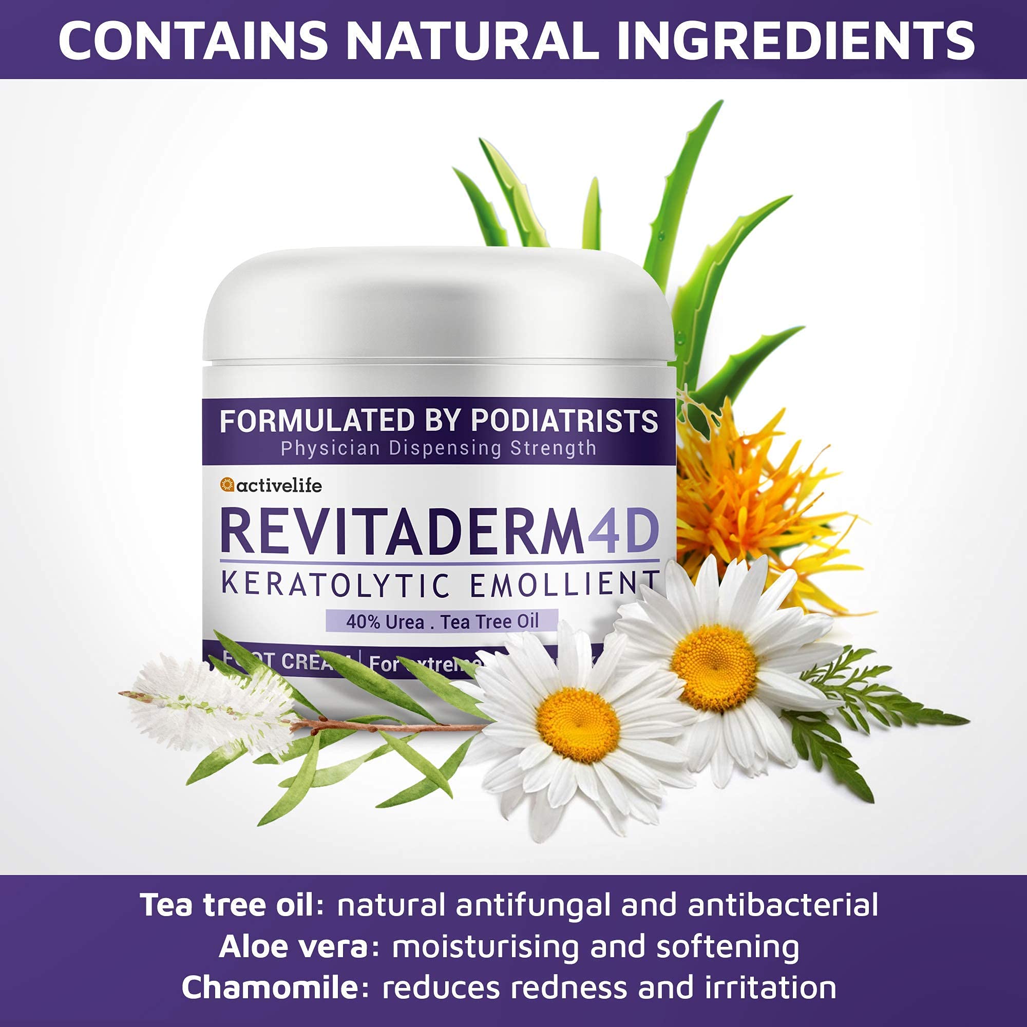 Revitaderm Urea Foot Cream 40 Percent For Dry Cracked Feet, Hands ...