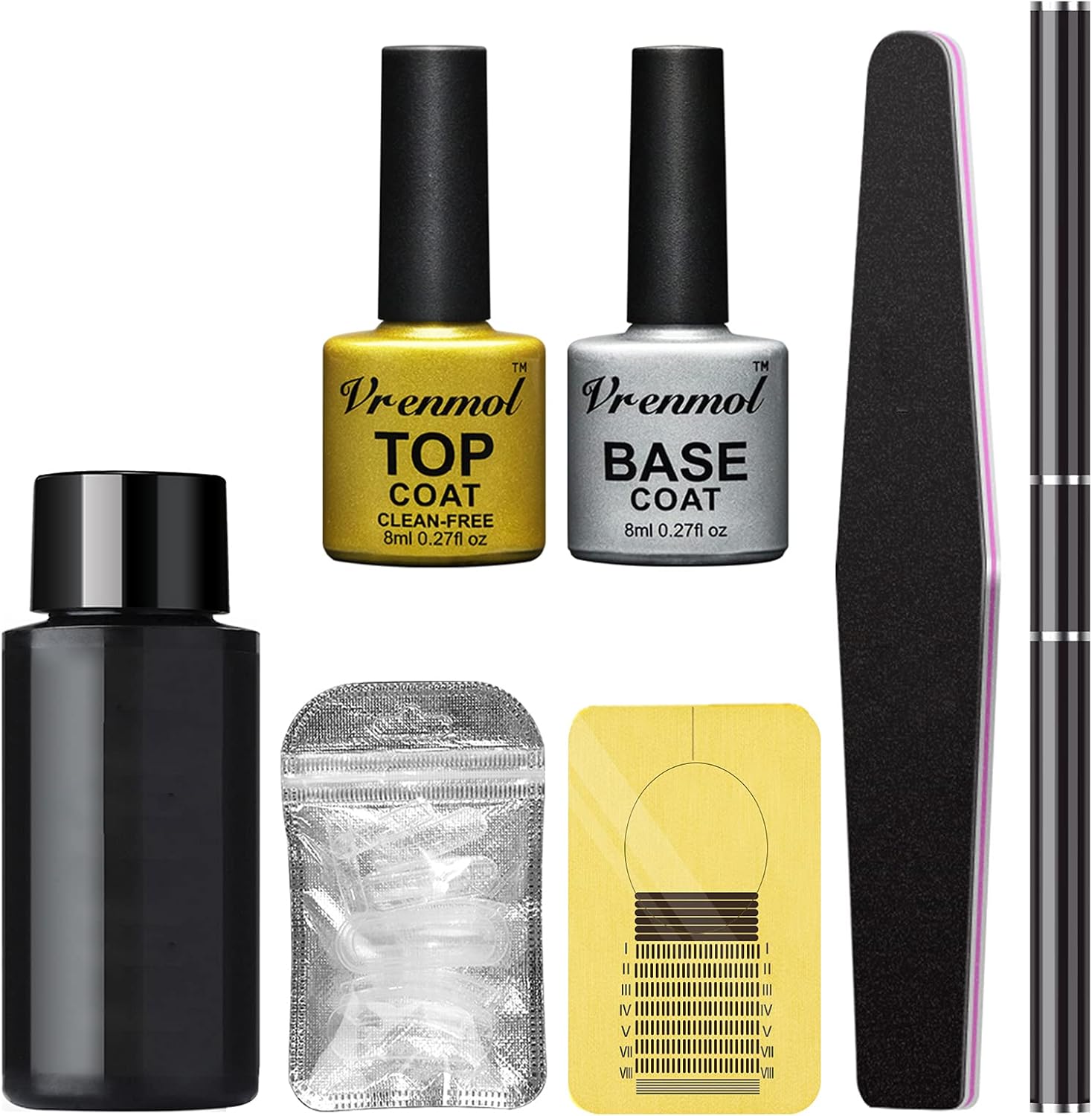 Vrenmol Poly Nails Gel Tools Quick Top Coat Base Coat Building Poly ...