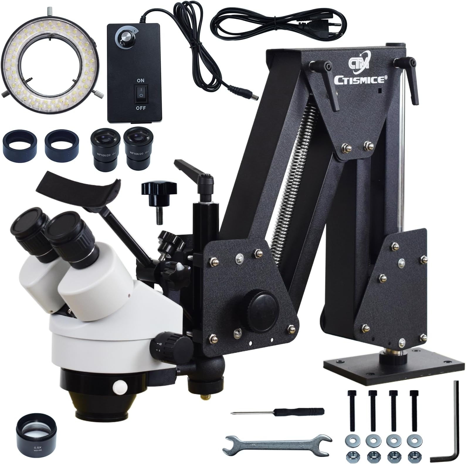 Amazon.com : CTISMICE Jewelry Microscope, 7X-45X Micro Inlaid Mirror ...