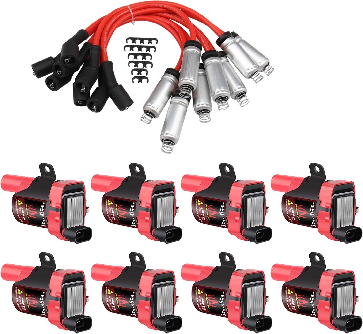 Amazon.com: CarBole Round D585 Ignition Coil Pack and 748UU 8mm Spark ...