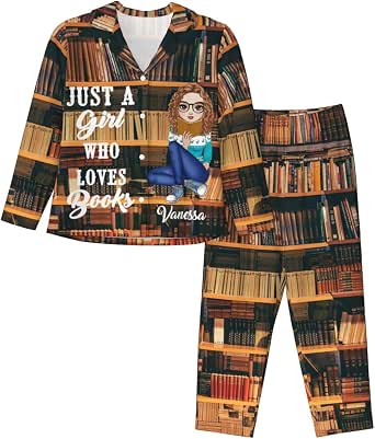 Mlooihfd Just A Girl Who Loves Books Personalized Pajama Sets Book ...