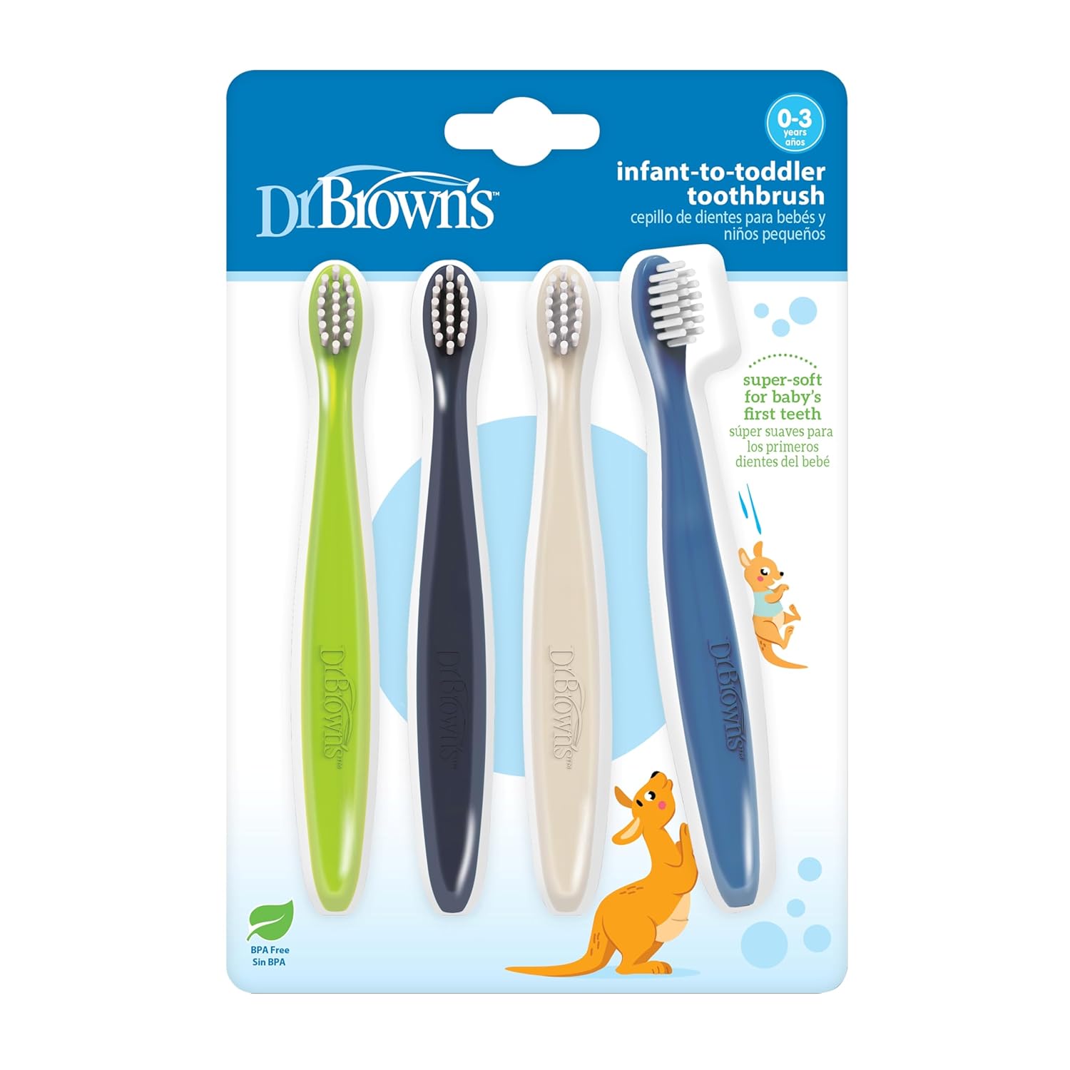 Amazon.com : Dr. Brown's Infant-to-Toddler Toothbrush Set, Soft ...