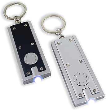 2pk Ultra Bright LED Small Keyring Torches - Batteries Included, Lasts ...
