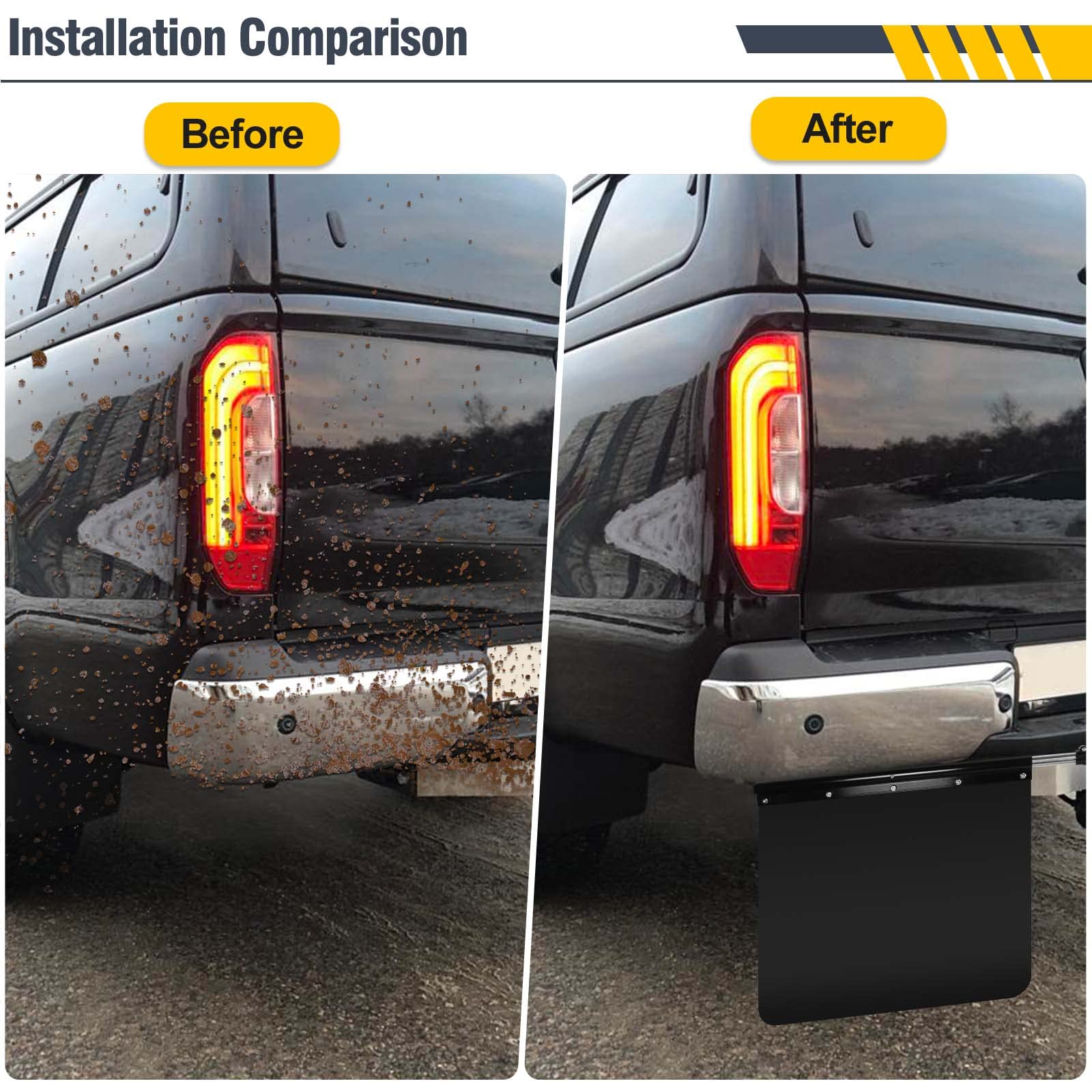 00108 Mud Flaps Compatible with Rock tamers Mud Flaps, 2" Hitch Mounted ...