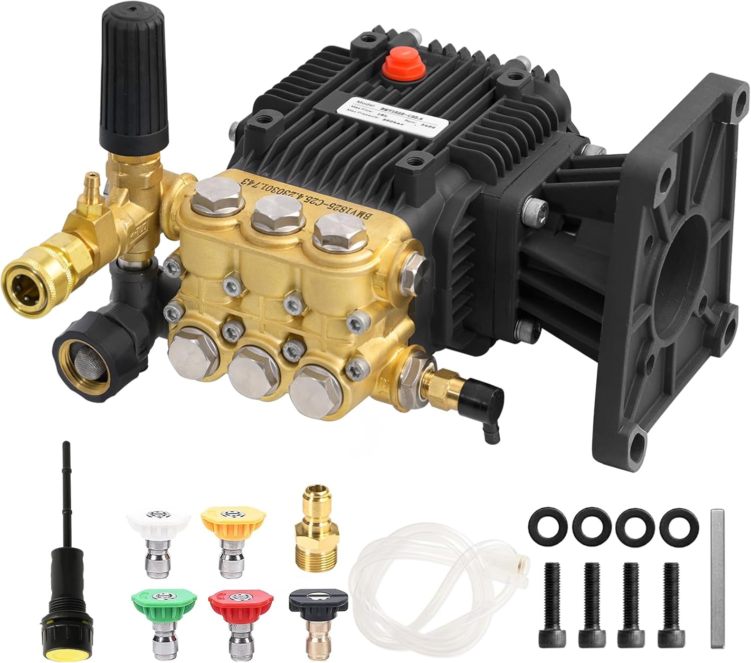 Amazon.com: MUTURQ 1" Shaft Horizontal Triplex Pressure Washer Pump ...