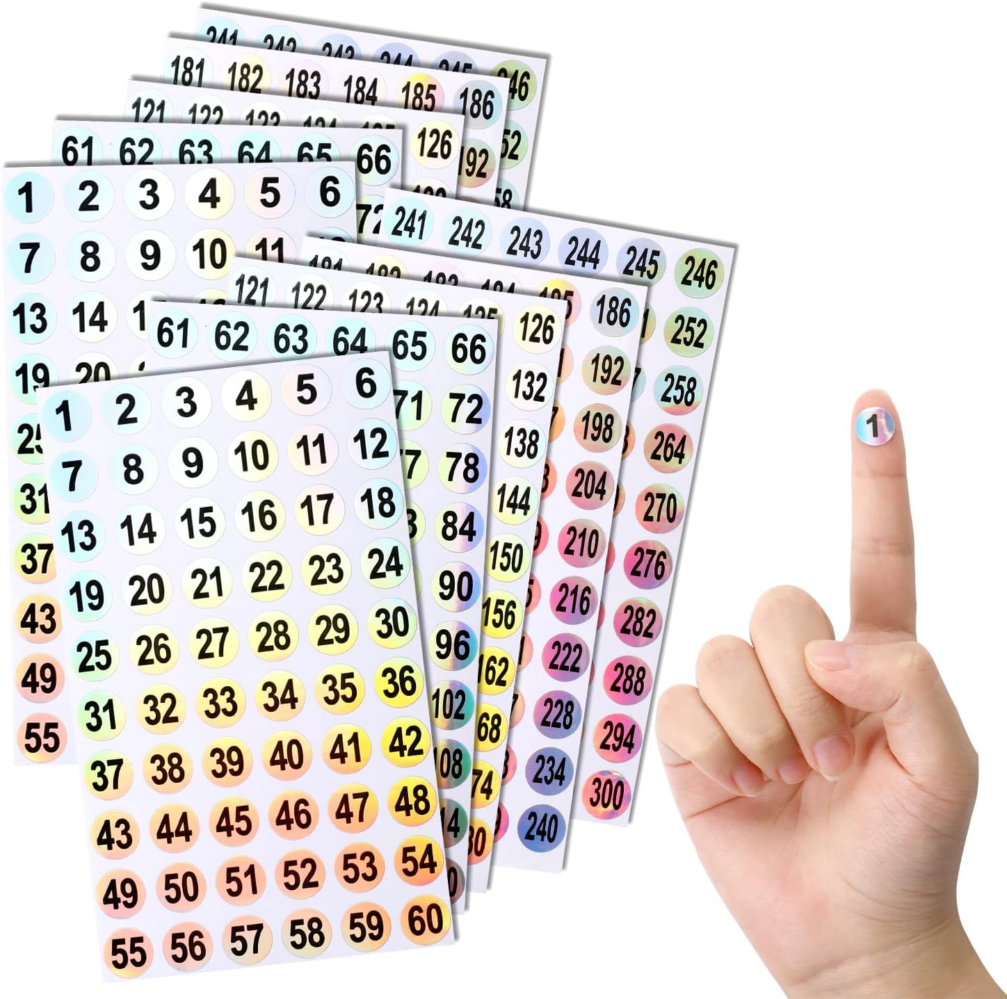 Nummer Zahlen Aufkleber 1-100, 12 Blatt Number Stickers Zahlen zum ...
