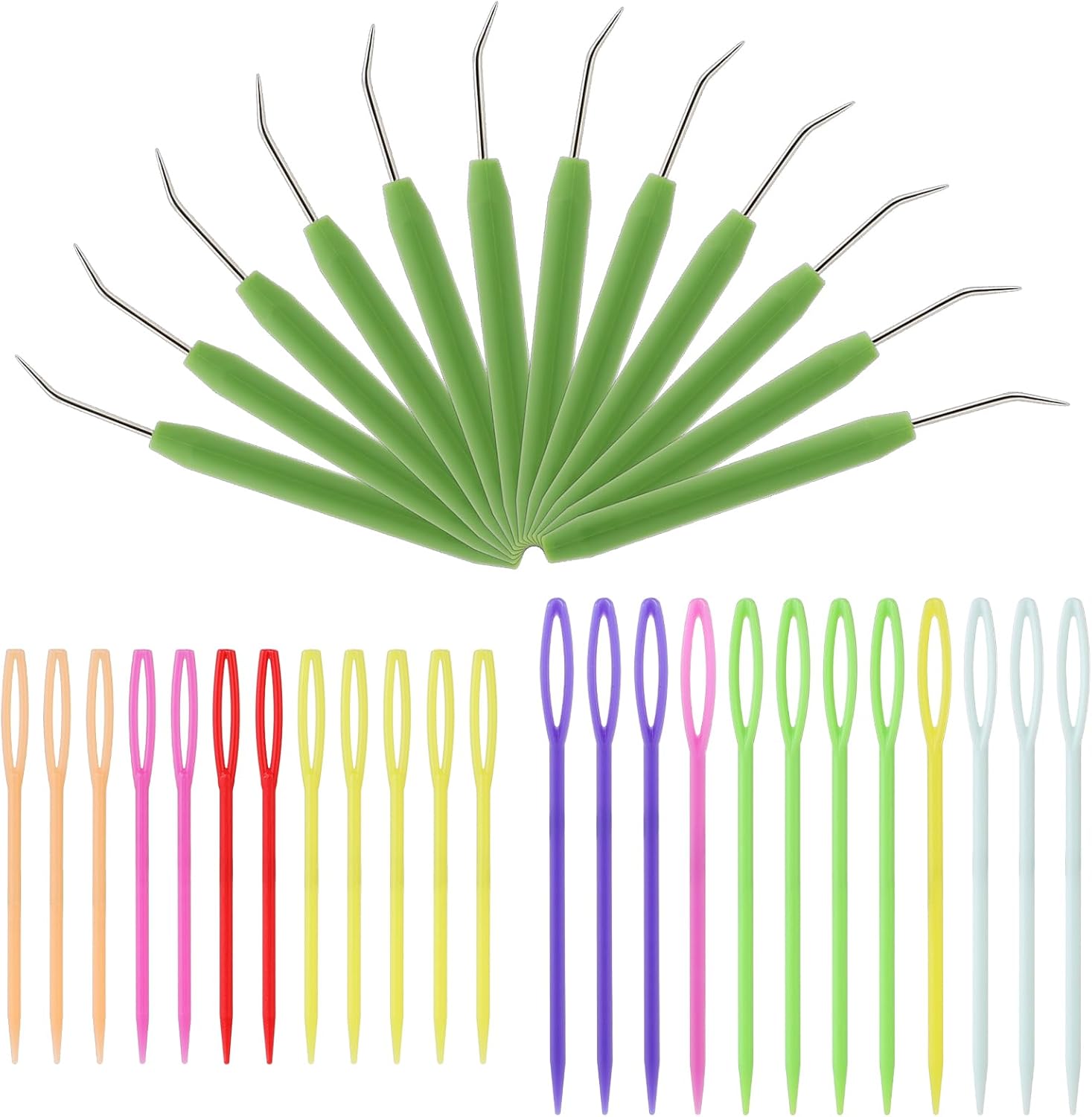 Amazon.com: MOZEAT LENS 36 Pieces Loom Knit Hook Set Knitting Loom Hook ...