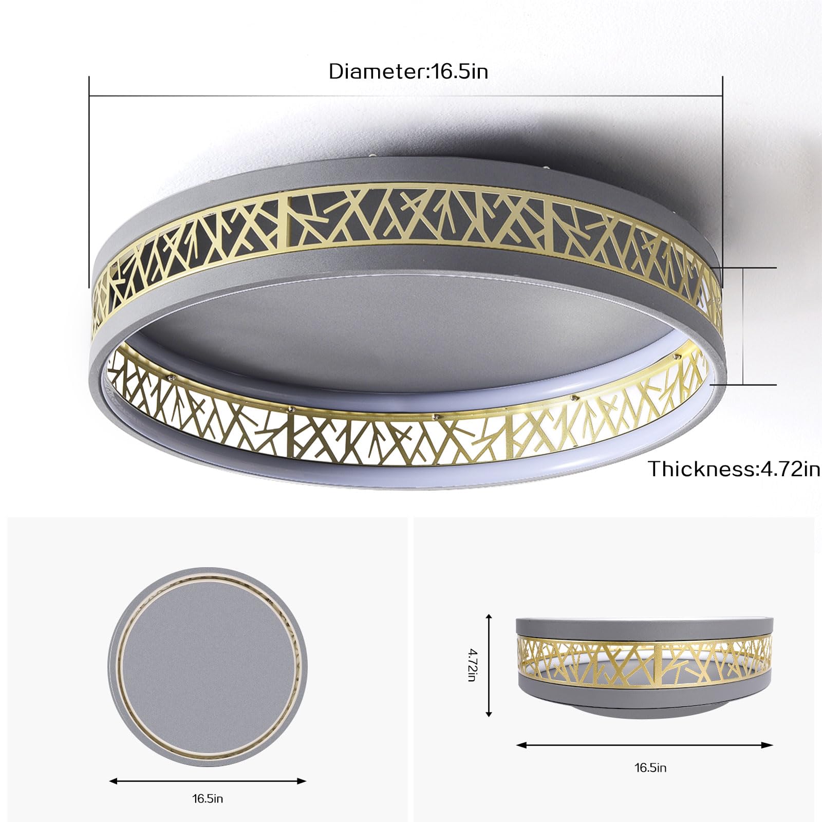SKY ANGLE LED Ceiling Light with Remote Control,Modern Round Ceiling ...