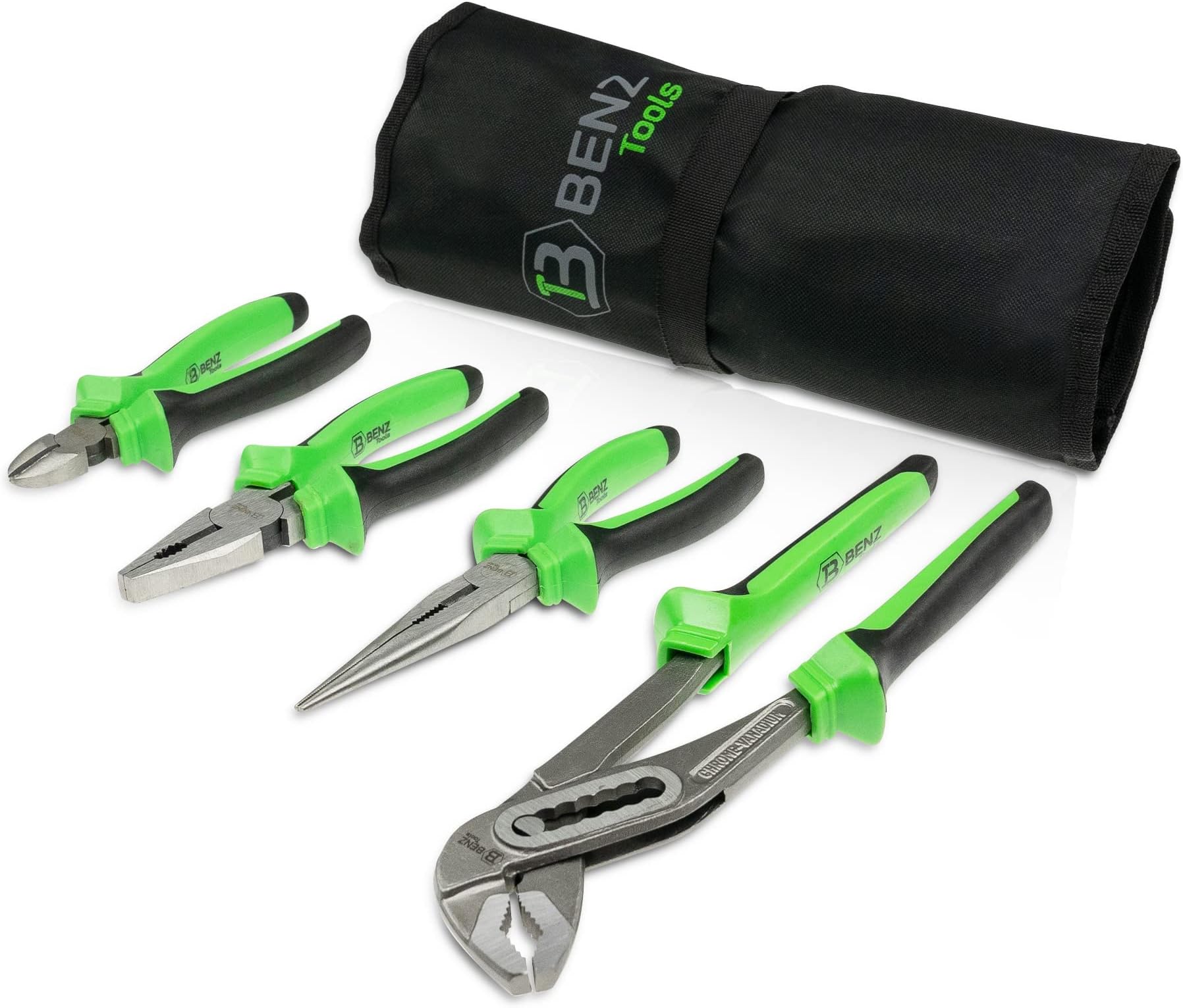 BENZ Tools Zangenset 5 teilig bestehend aus Kombizange, Spitzzange ...