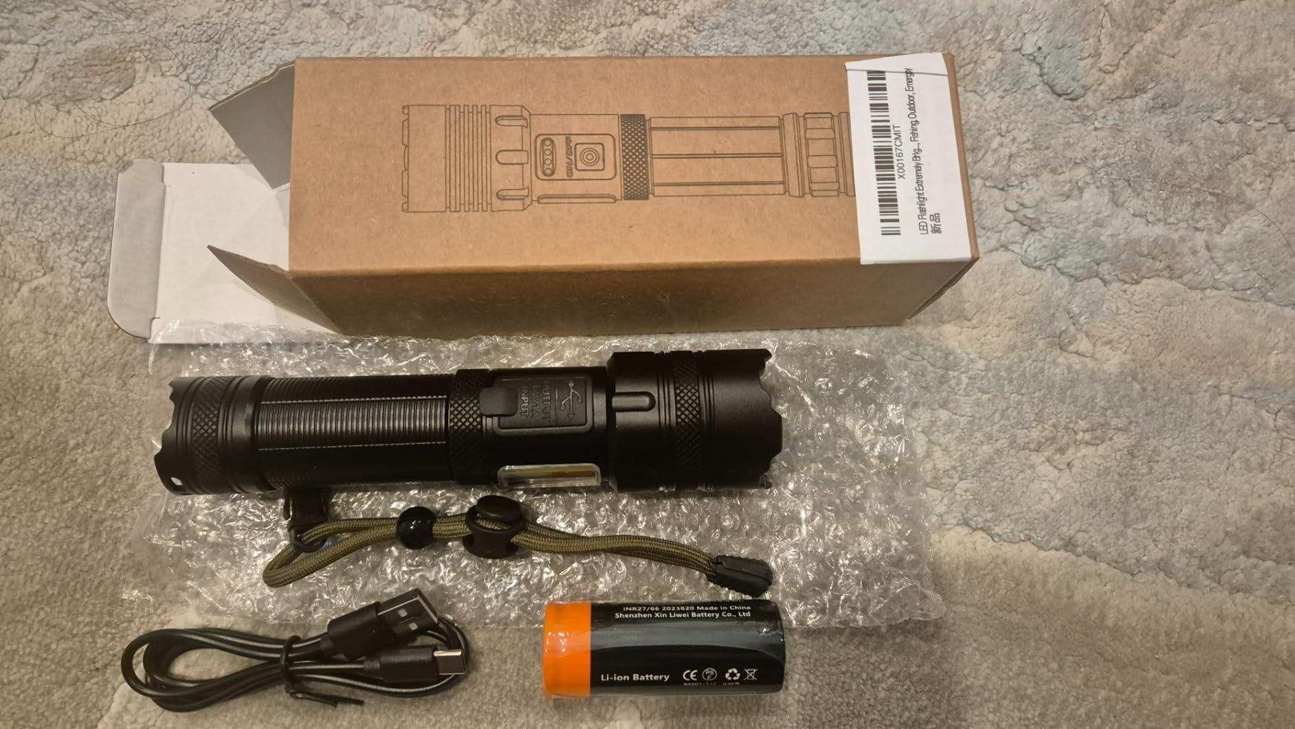 ASORT LED Torch Rechargeable Flashlight 30000Lumen, Type-C Rechargeable ...
