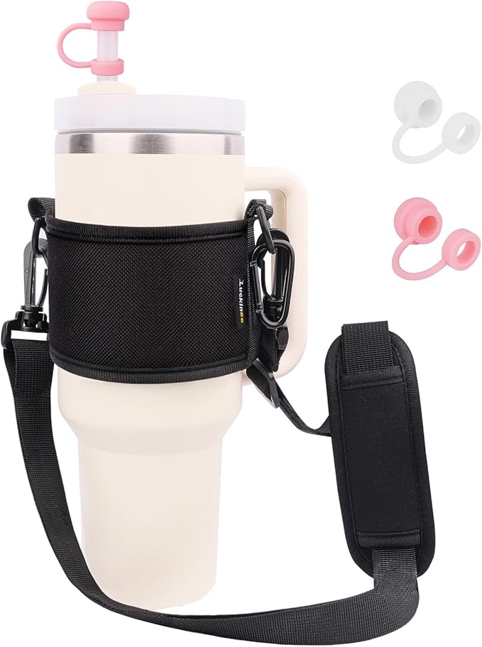 Amazon.com: LUCKINEE Water Bottle Carrier Holder with Shoulder Strap ...
