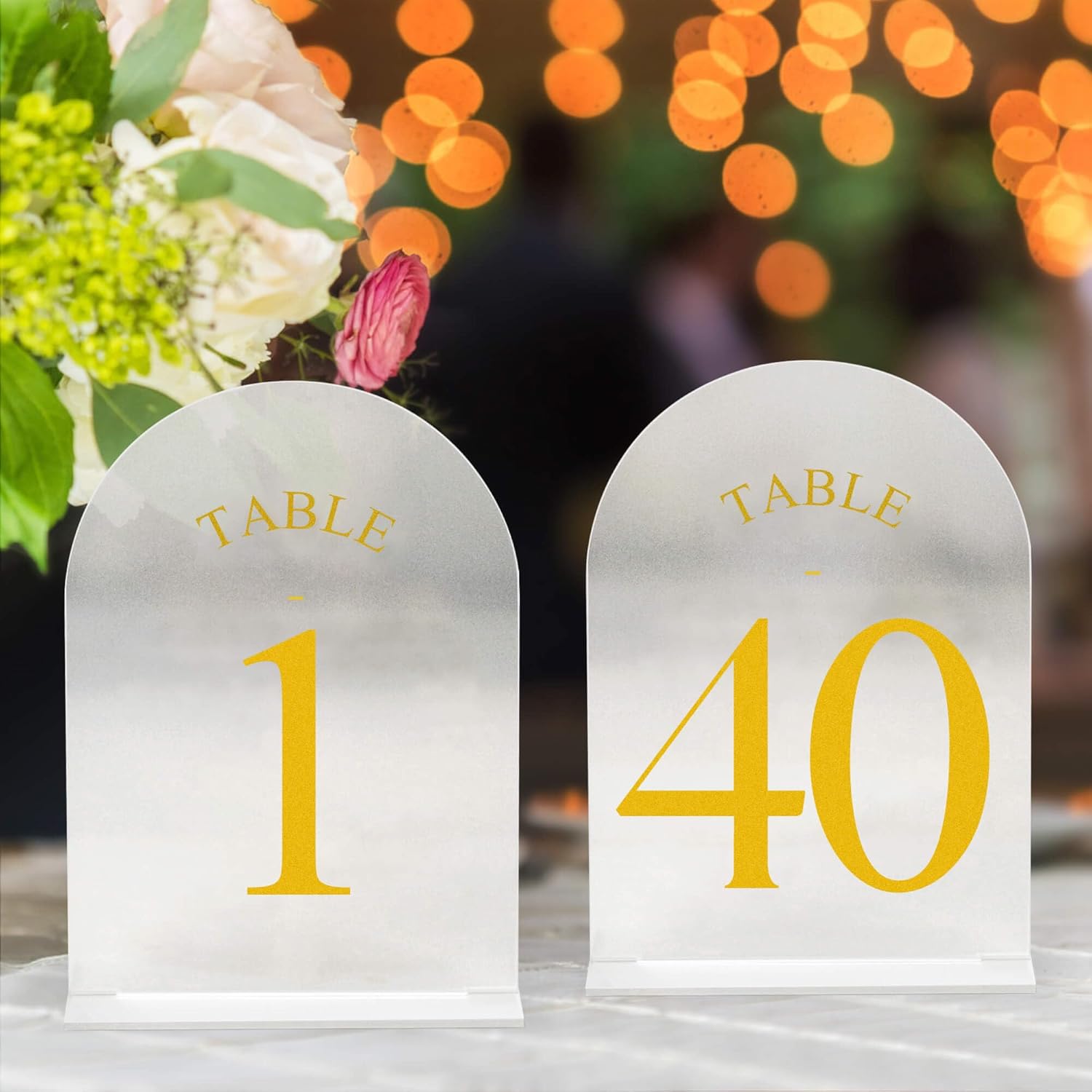 Amazon.com: JOYIT Frosted Arch Wedding Table Numbers 1-40 with Stands ...