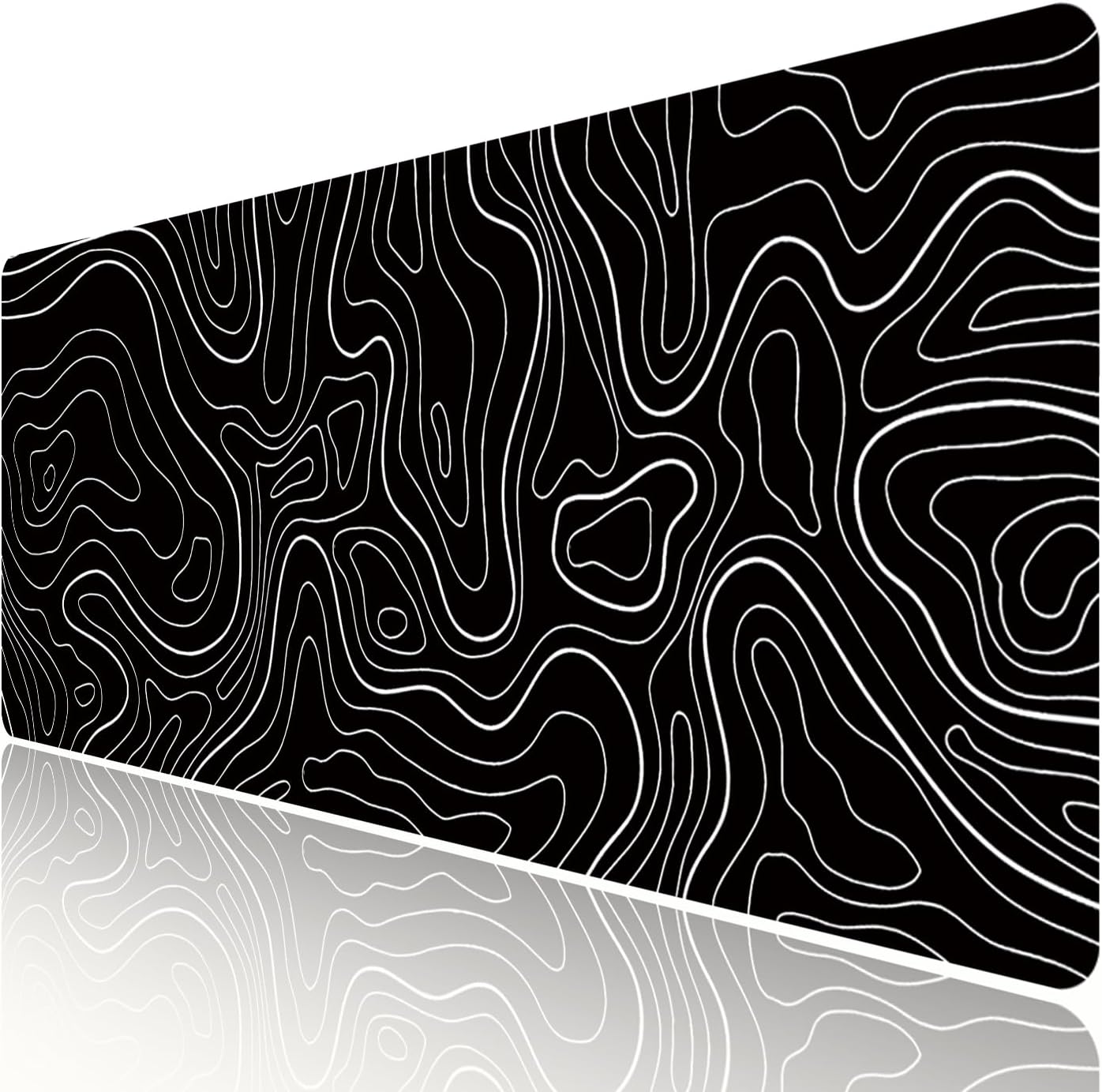 HGWALP Large Gaming TOPO Mouse Pad Black and White Topographic Mouse ...