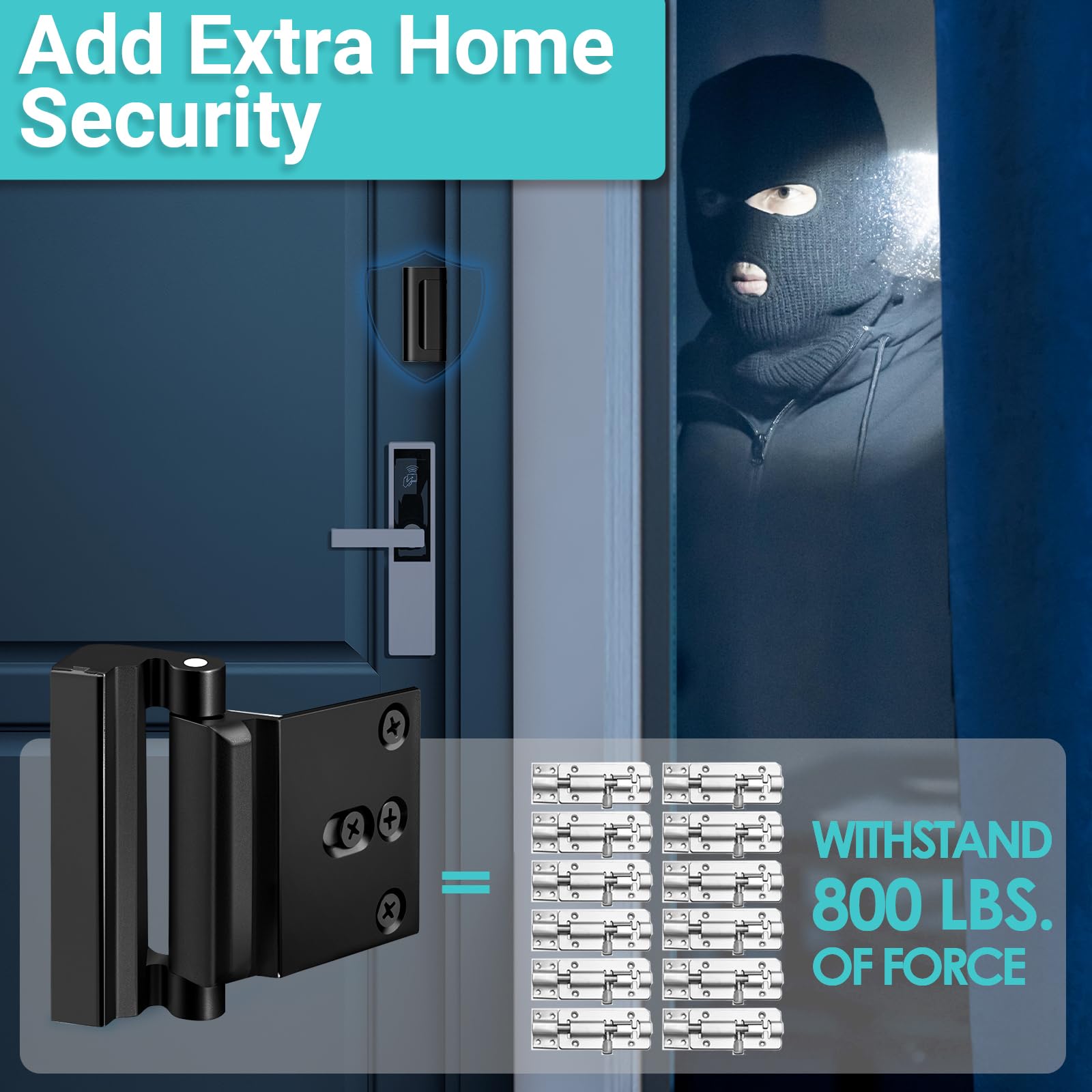 Snapklik.com : 2 Pack Home Security Door Lock For Front Door ...