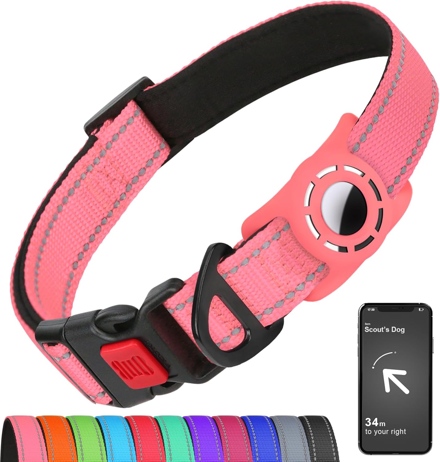 Amazon.com : Erbine Airtag Dog Collar with AirTag Holder for Large Dogs ...