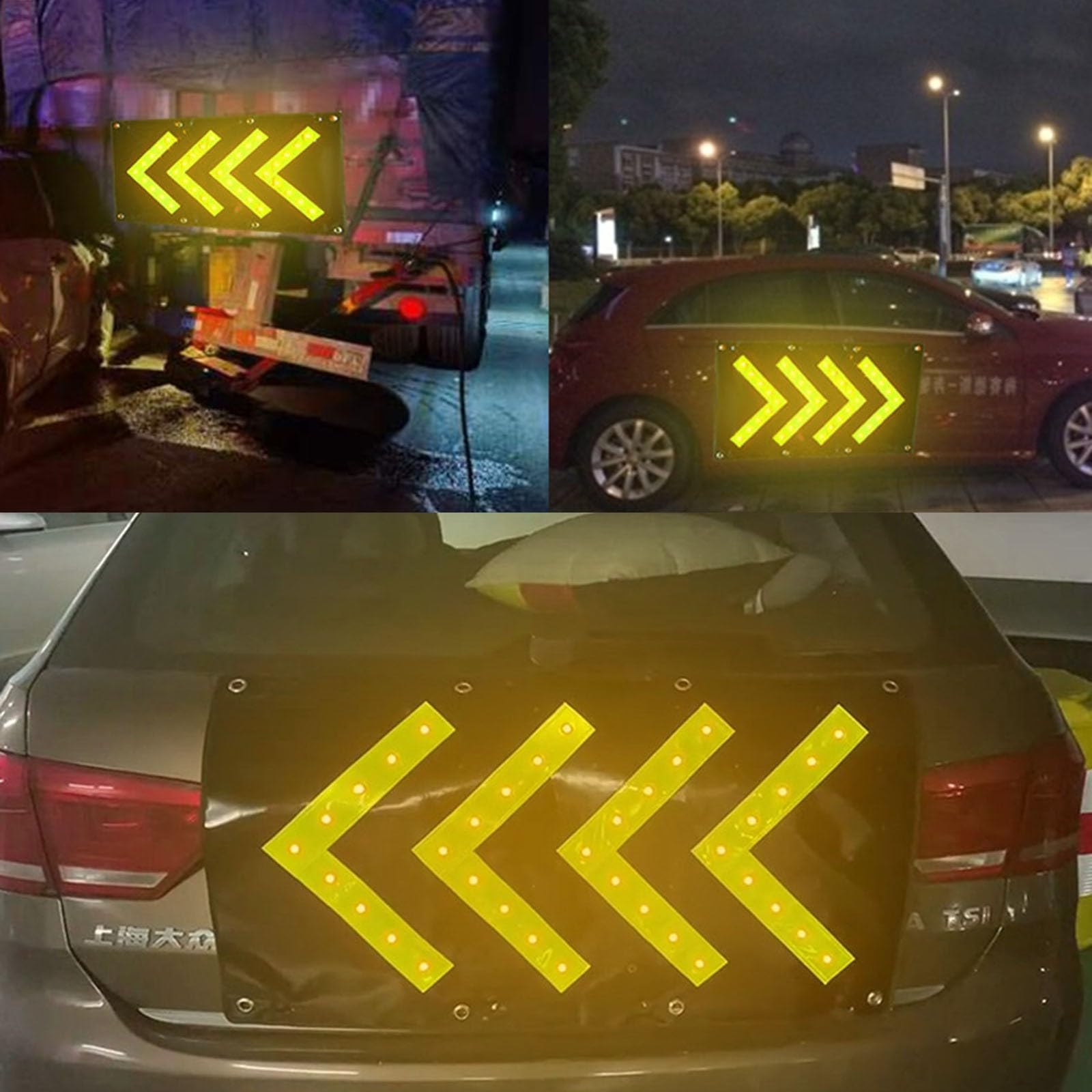 Freccia Luminosa Cantieri Segnale Freccia LED Magnetico 46x85 Cm - Alta ...