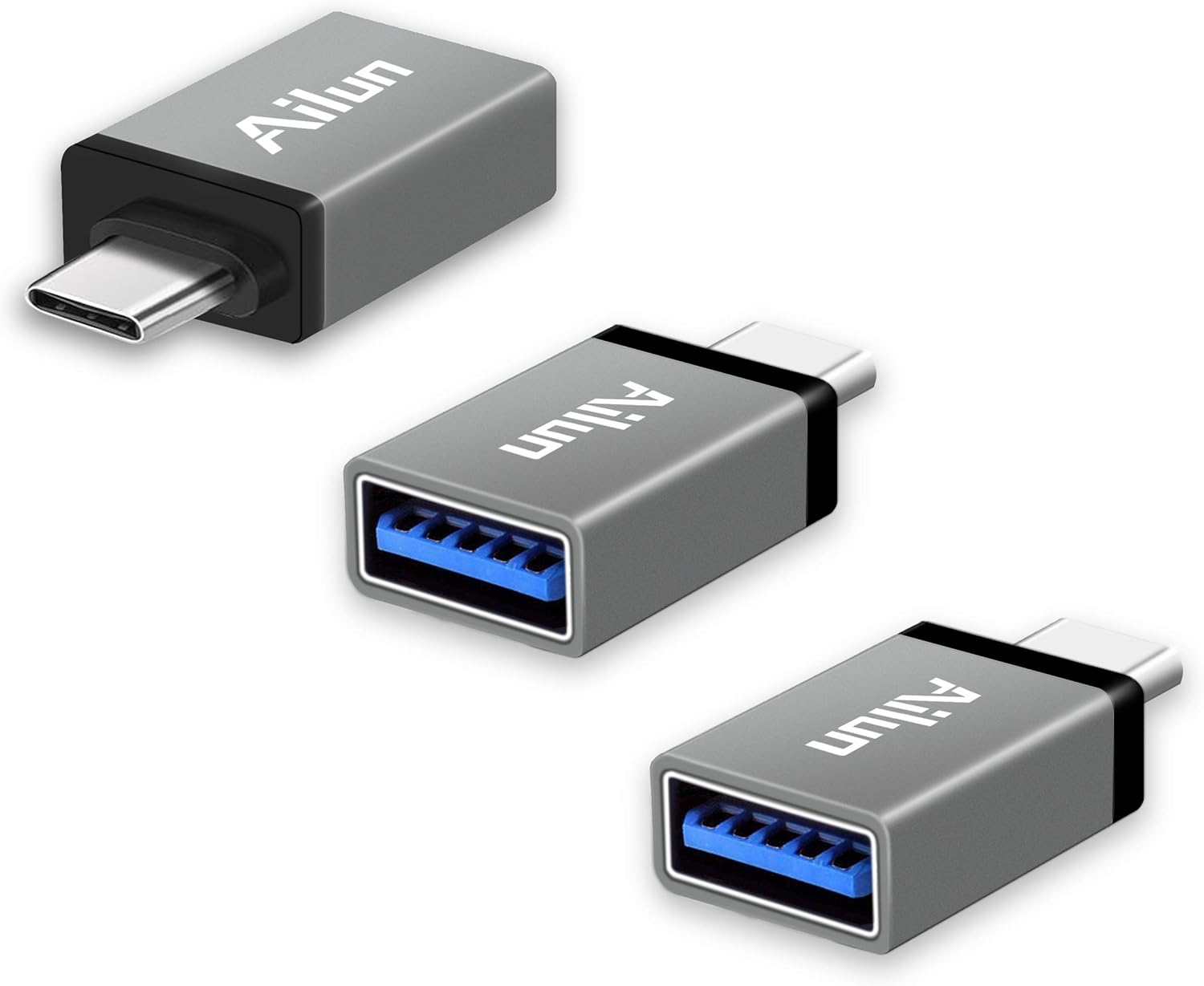 Ailun USB Type C Adapter,[3 Pack],USB-C to USB-A 3.0 Female Adapter,for ...