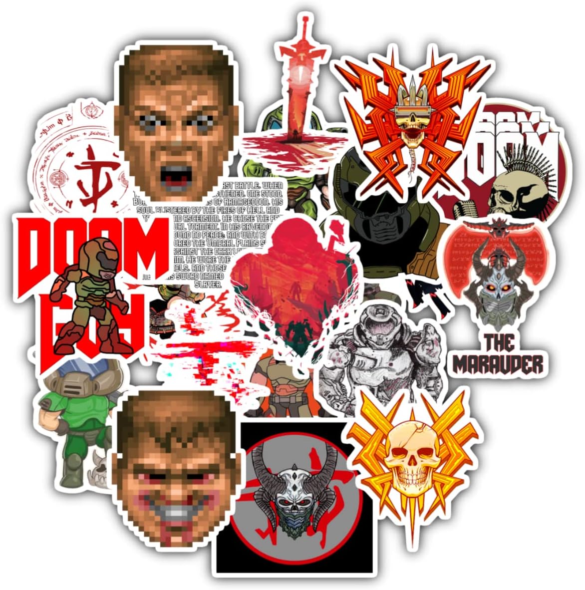 Amazon.com: BOLTSERVE 20 Pcs Stickers Packs Dooms Colorful to Aesthetic ...