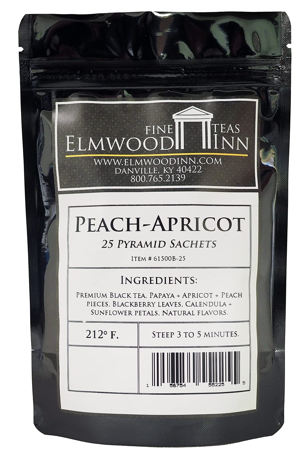 Amazon.com : Elmwood Inn Fine Teas, Peach Black Tea, 25 Pyramid Sachets ...
