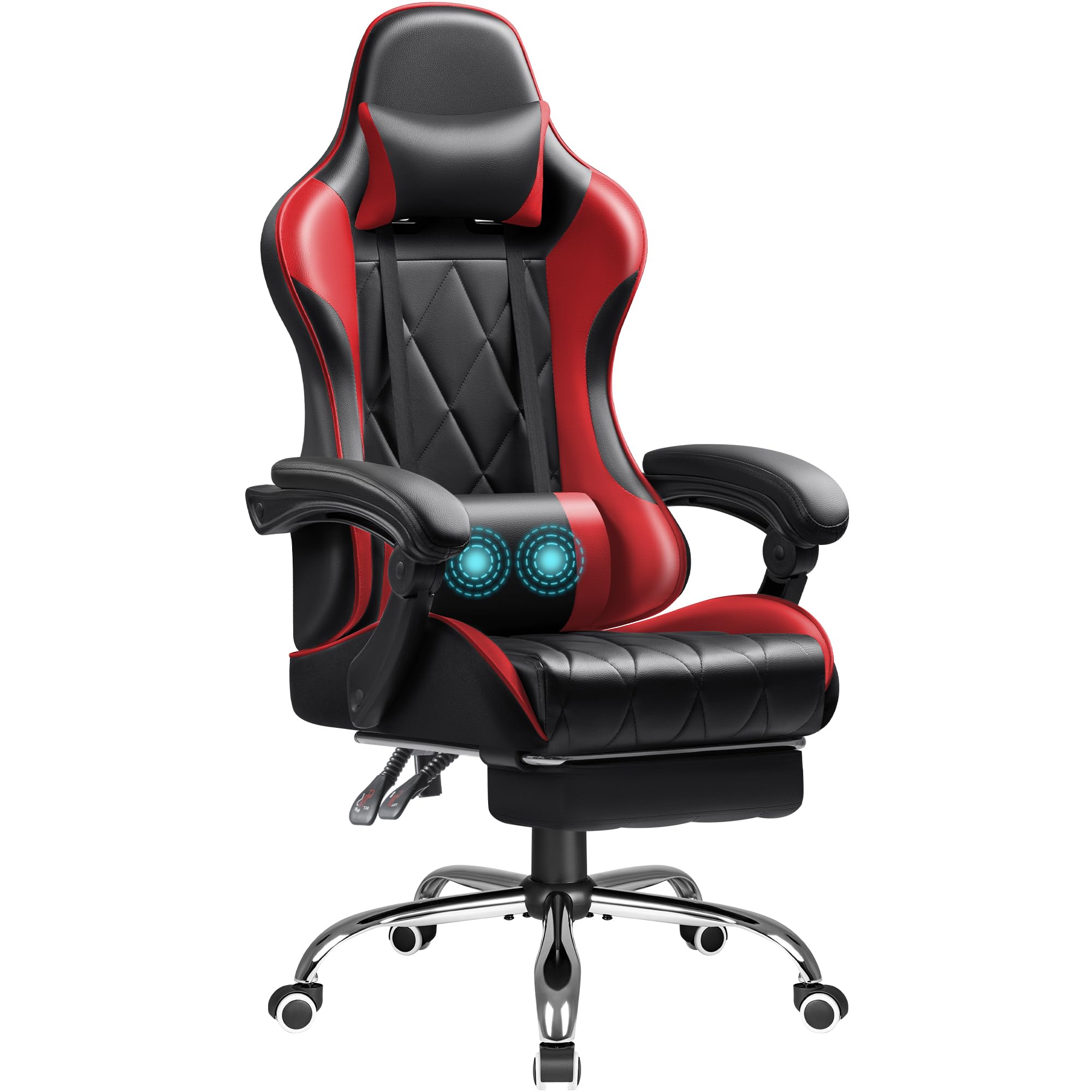 Amazon.com: Shahoo Gaming Chair with Footrest and Massage Lumbar ...
