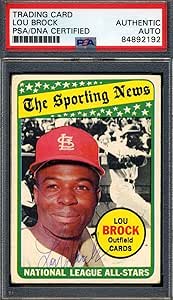 Lou Brock PSA DNA Signed 1969 Topps All Star Autograph - Baseball ...
