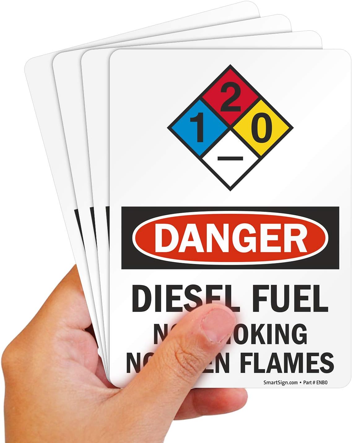 Amazon.com: SmartSign (Pack of 4) 7 x 5 inch “Danger - Diesel Fuel, No ...