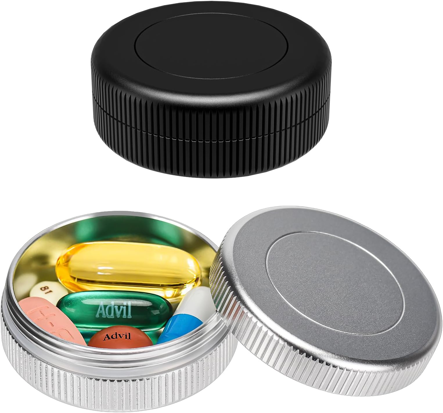 Amazon.com: Aufew 2 Pack Mini Pill Case, Metal Travel Pill Box for ...