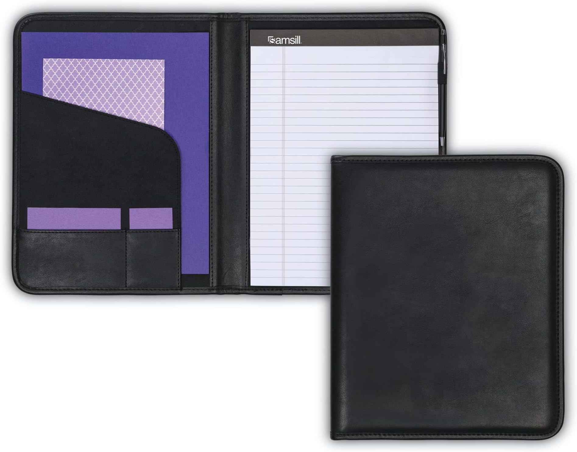 Amazon.com : Samsill Professional Padfolio, Faux Leather Business ...