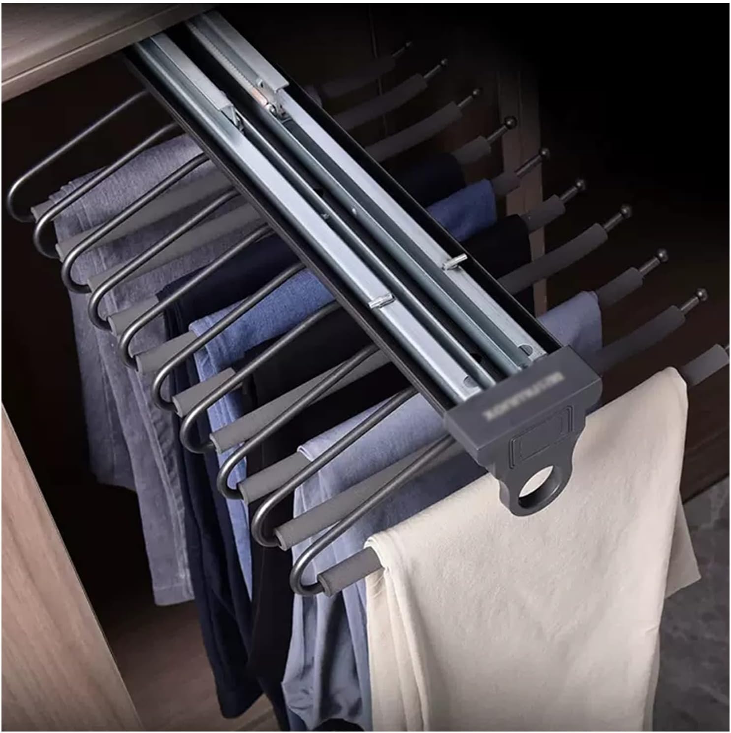 Amazon.com: Pull Out Trousers Rack, 10 Arms Pants Rack Pants Hanger Bar ...