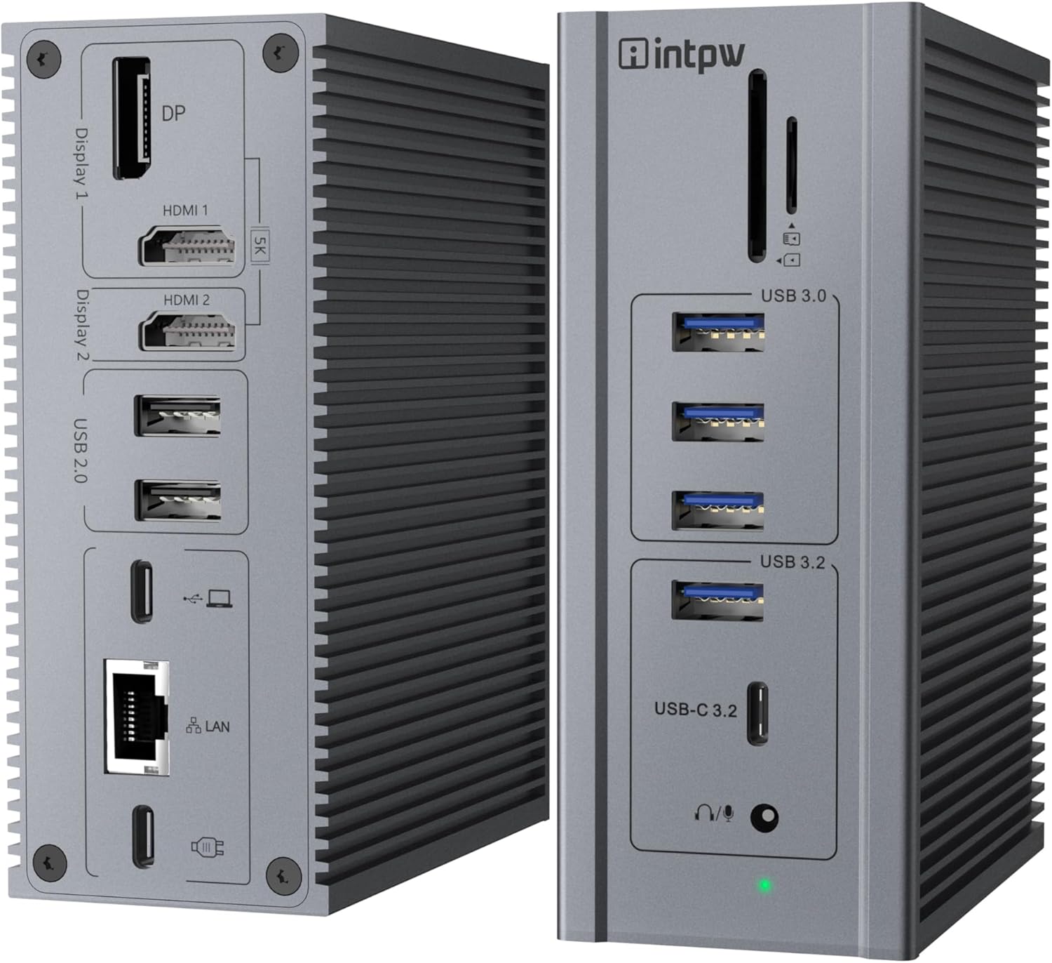 Amazon.com: Intpw 5K Laptop Docking Station Dual Separate Monitor for ...