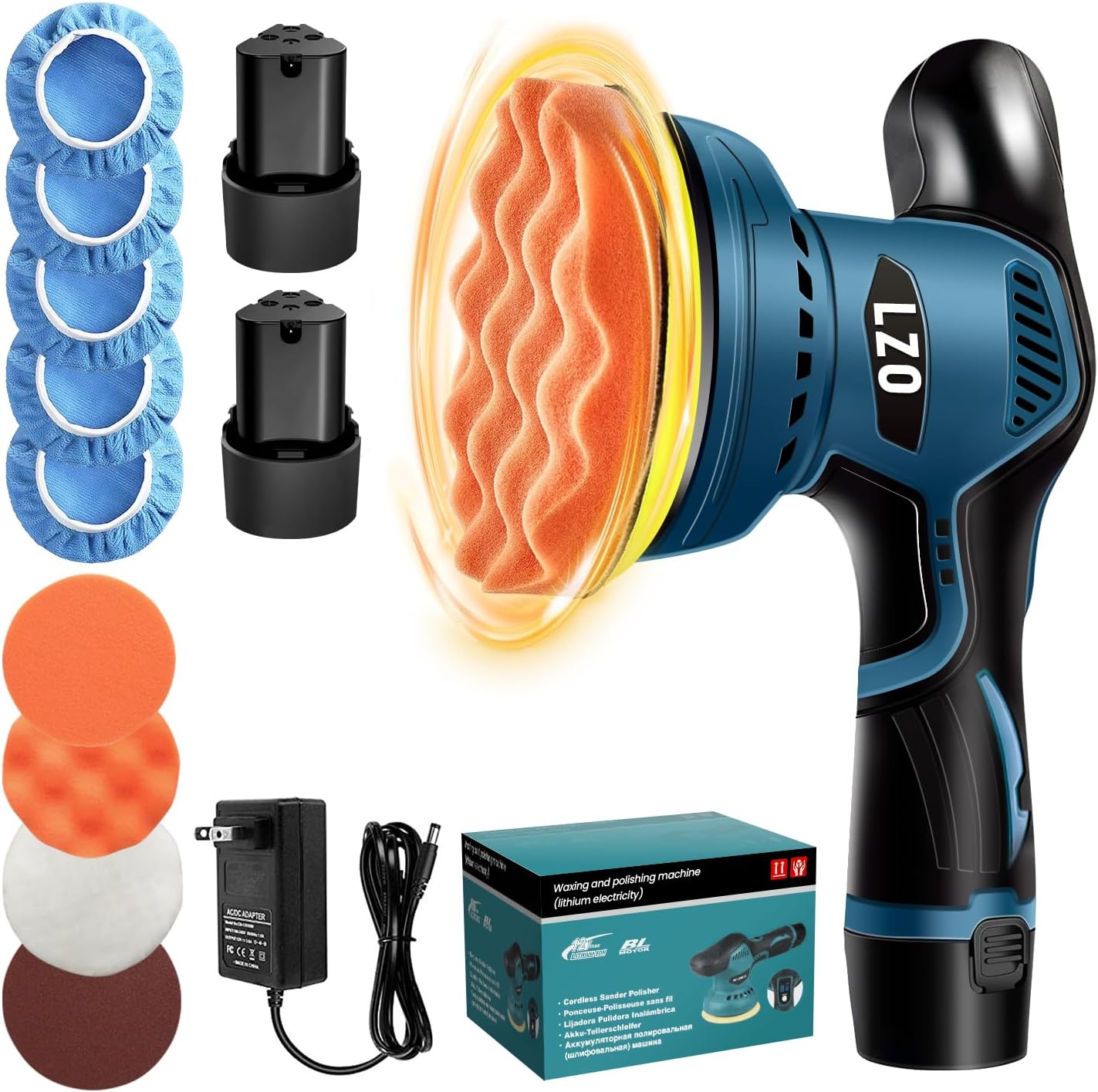 Amazon.com: Cordless Car Buffer Polisher - with 2pcs 12V Lithium ...