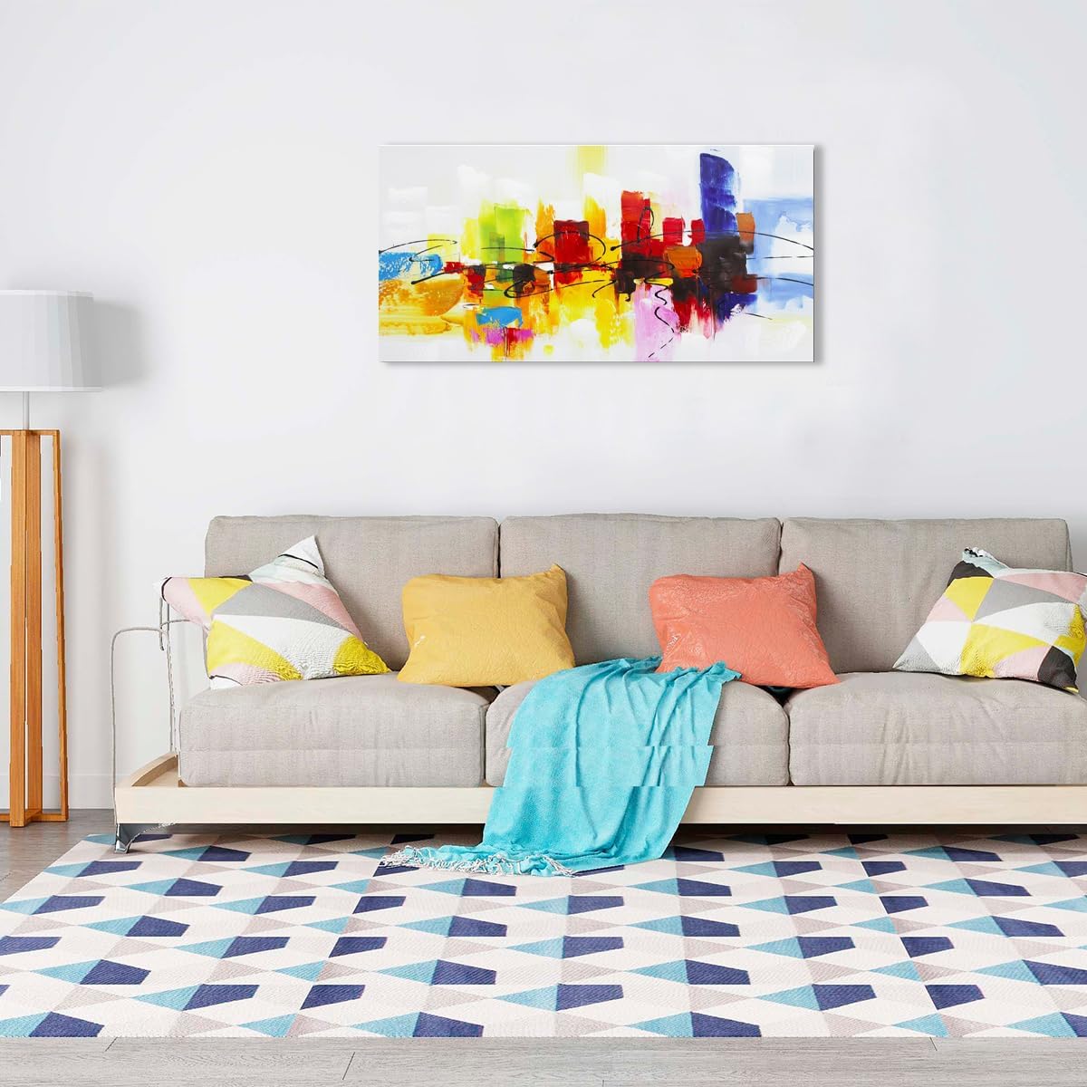 Fokenzary Hand Painted Colorful Abstract Painting on Nepal | Ubuy