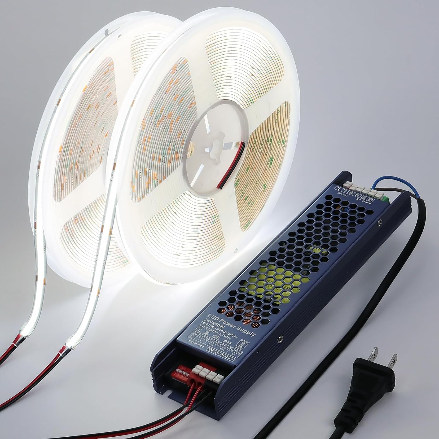 Amazon.com: BENLUN 24V COB LED Strip Light 65.6ft (2 Rolls of 32.8ft ...