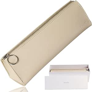 Amazon.co.jp: 【文具のとびら掲載】 penogo 筆箱 シンプル ペンケース スリム おしゃれ 大人 女性 YKKファスナー コンパクト (ベージュ) : 文房具・オフィス用品