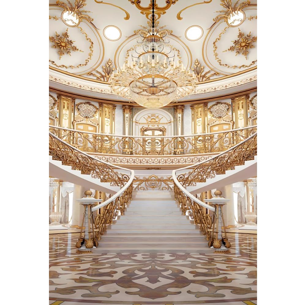 Amazon.com : Elegant Hall Backdrop 6x8ft Fabric Luxurious Palace ...