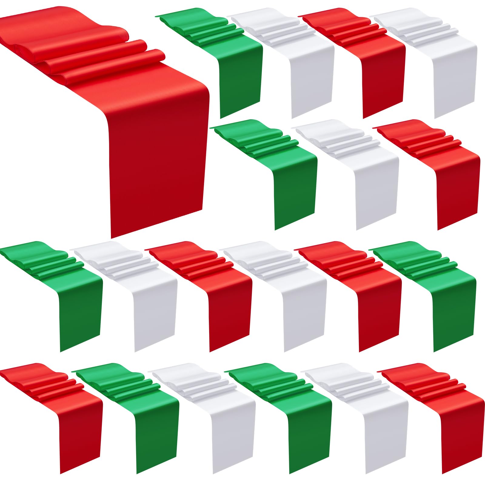 Preboun 30 Pack Christmas Satin Table Runners Bulk 12 x 108 Inch Red ...