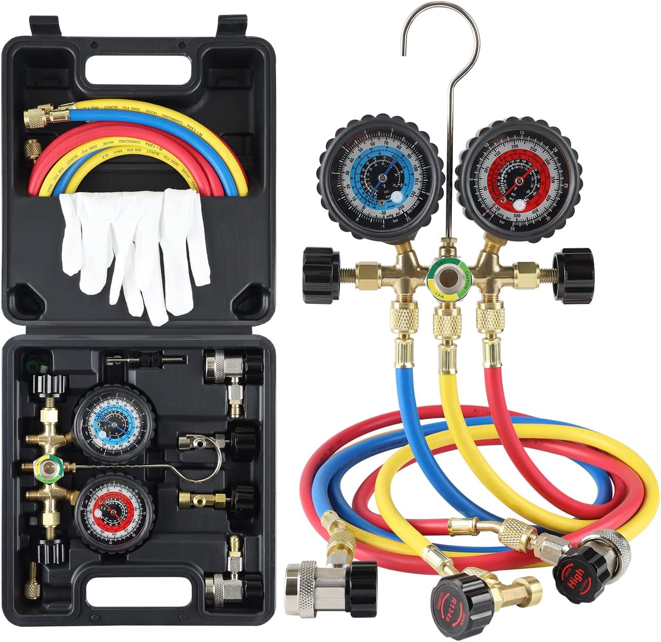 Amazon.com: R12 R22 R134a R404a Manifold Gauge Set 3" Gauge HVAC A/C ...