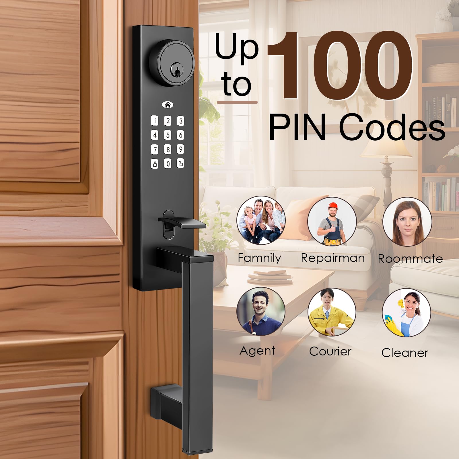 Snapklik.com : Tinewa 1 Pack Keyless Entry Door Lock, Electronic Keypad ...