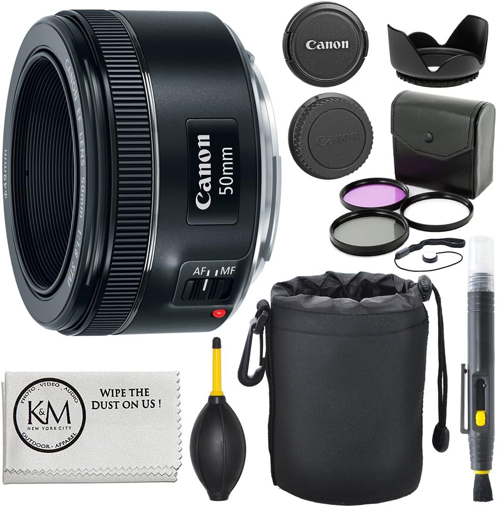 Amazon.com : Canon EF 50mm f/1.8 STM Lens (0570C002) + Filter Kit + Cap ...