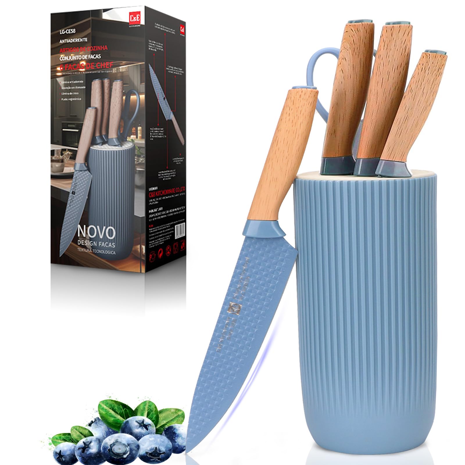 Amazon.com: Kitchen Knife Set, KoudHug Knife Set with Universal Knife ...