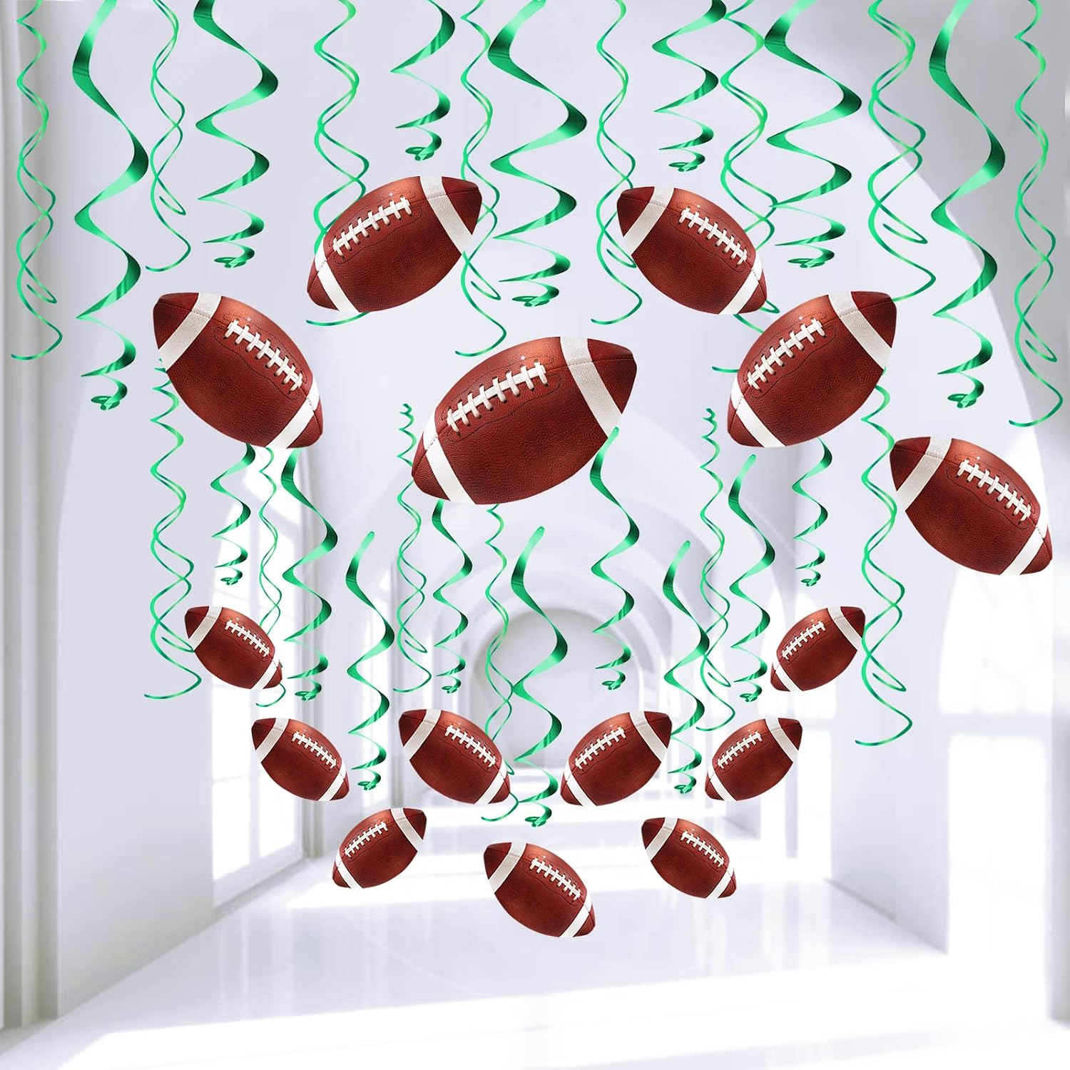Amazon.com: FRIDAY NIGHT Super Bowl 30pcs Football Party Hanging Swirl ...