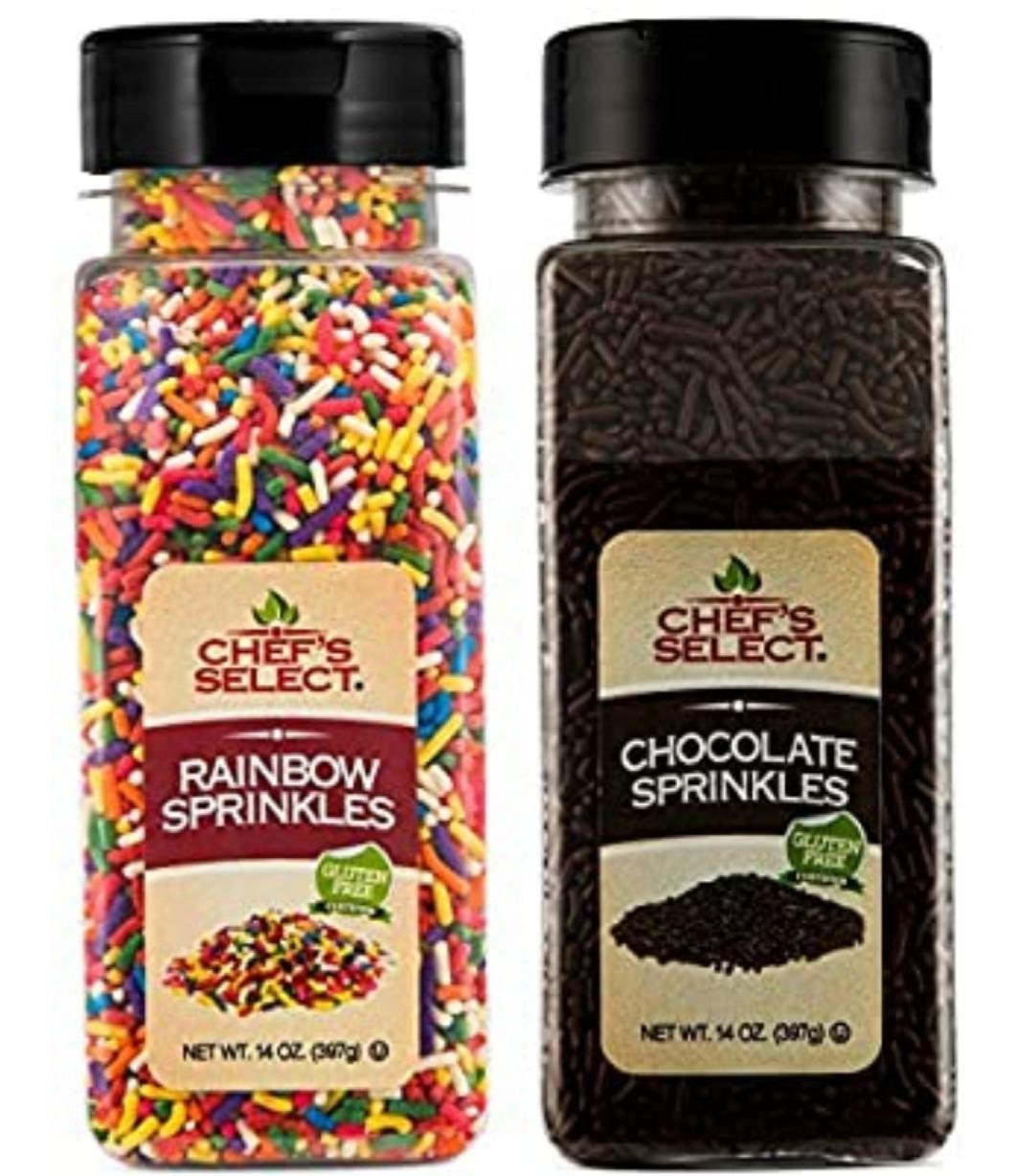 Amazon.com : Chefs Select Decorative Rainbow and Chocolate Sprinkles ...