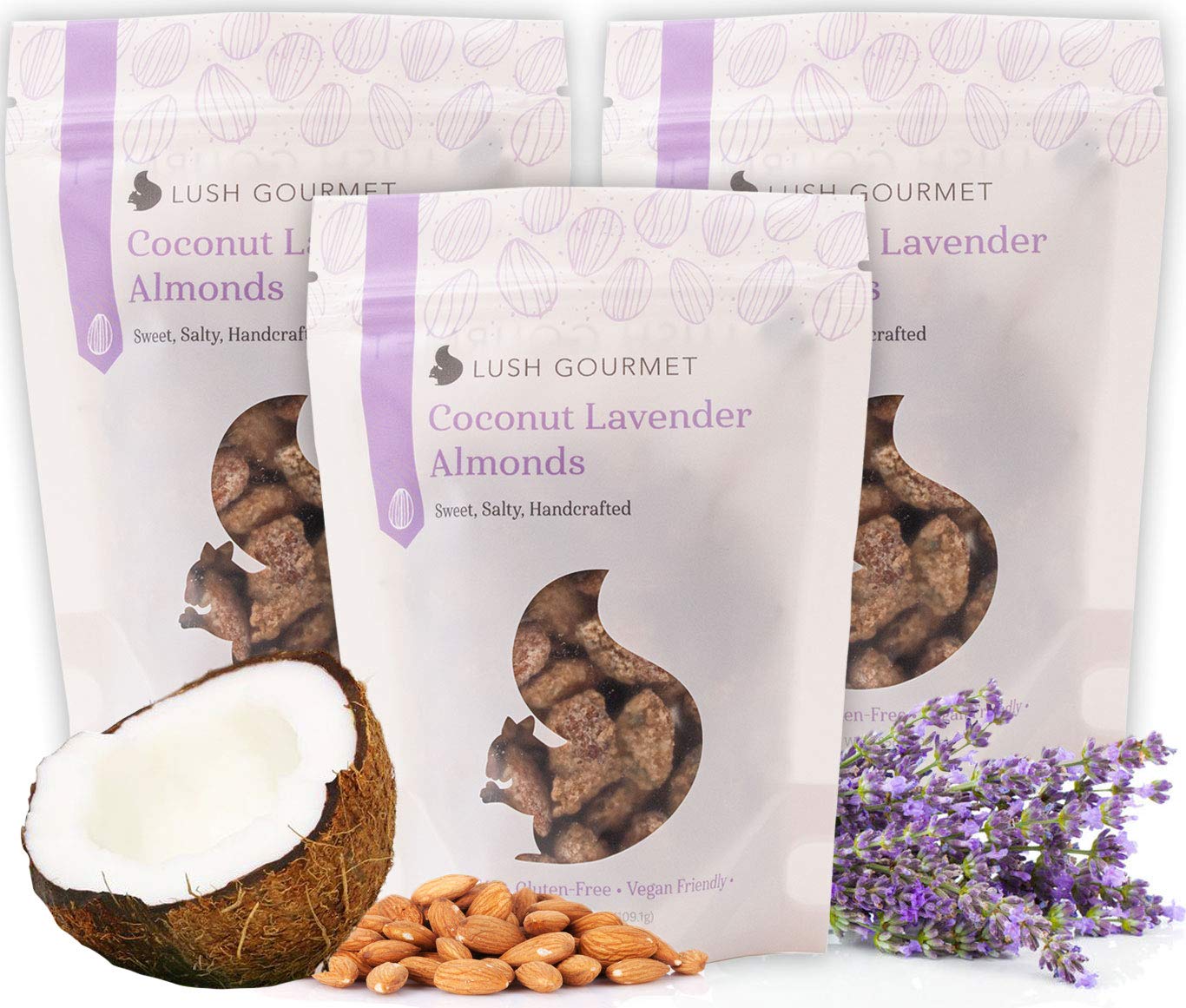 Amazon.com : Lush Gourmet Coconut Lavender Almonds - Salted Almonds ...