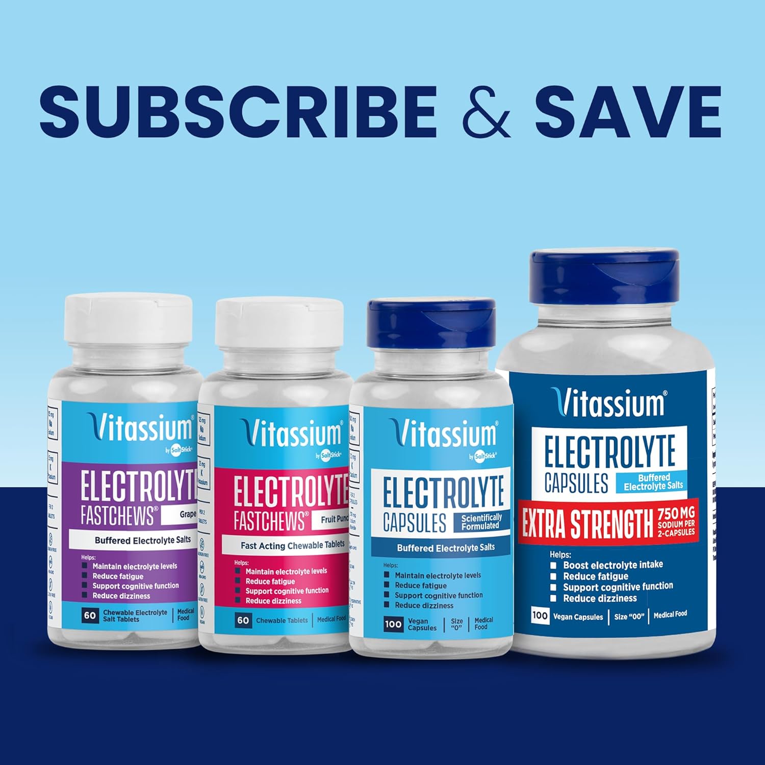 Vitassium FastChews con electrolitos para reposición de sodio y potasio ...