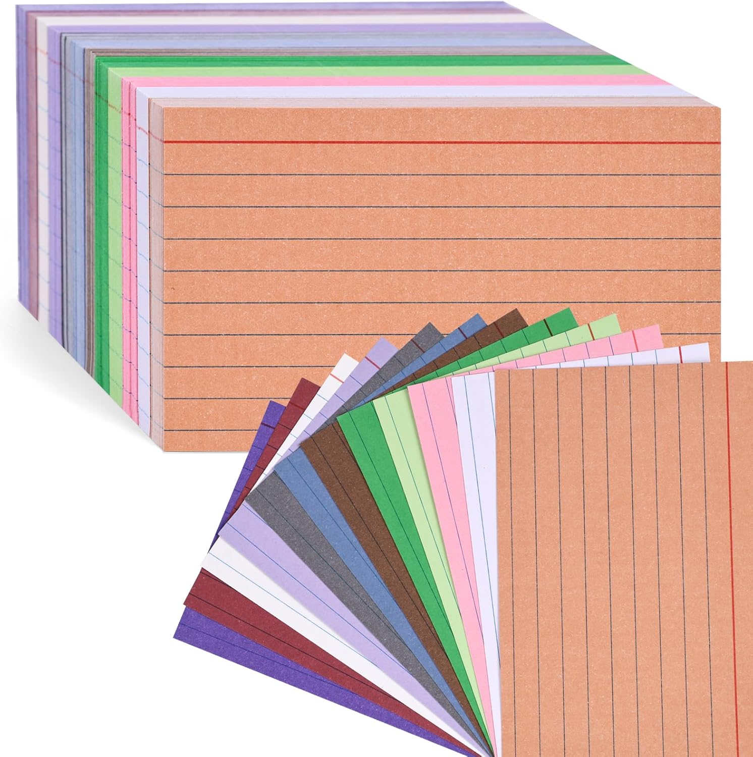 Amazon.com : HEYPLACE 600PCS Colored Index Cards, Flash Cards One Ruled ...