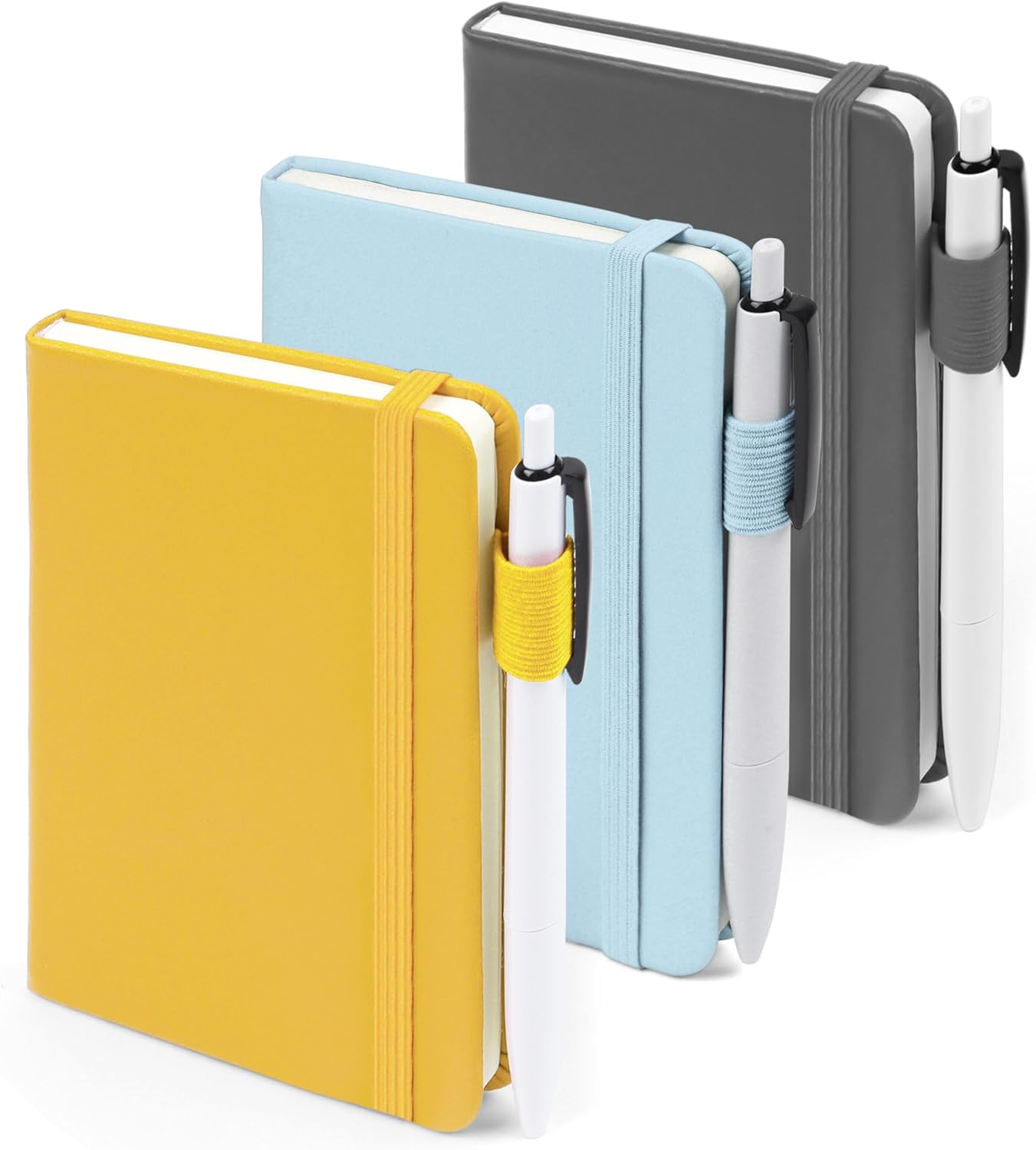 feela 3 Pack A6 Pocket Notebooks, Hardback Lined Small Notebooks with ...