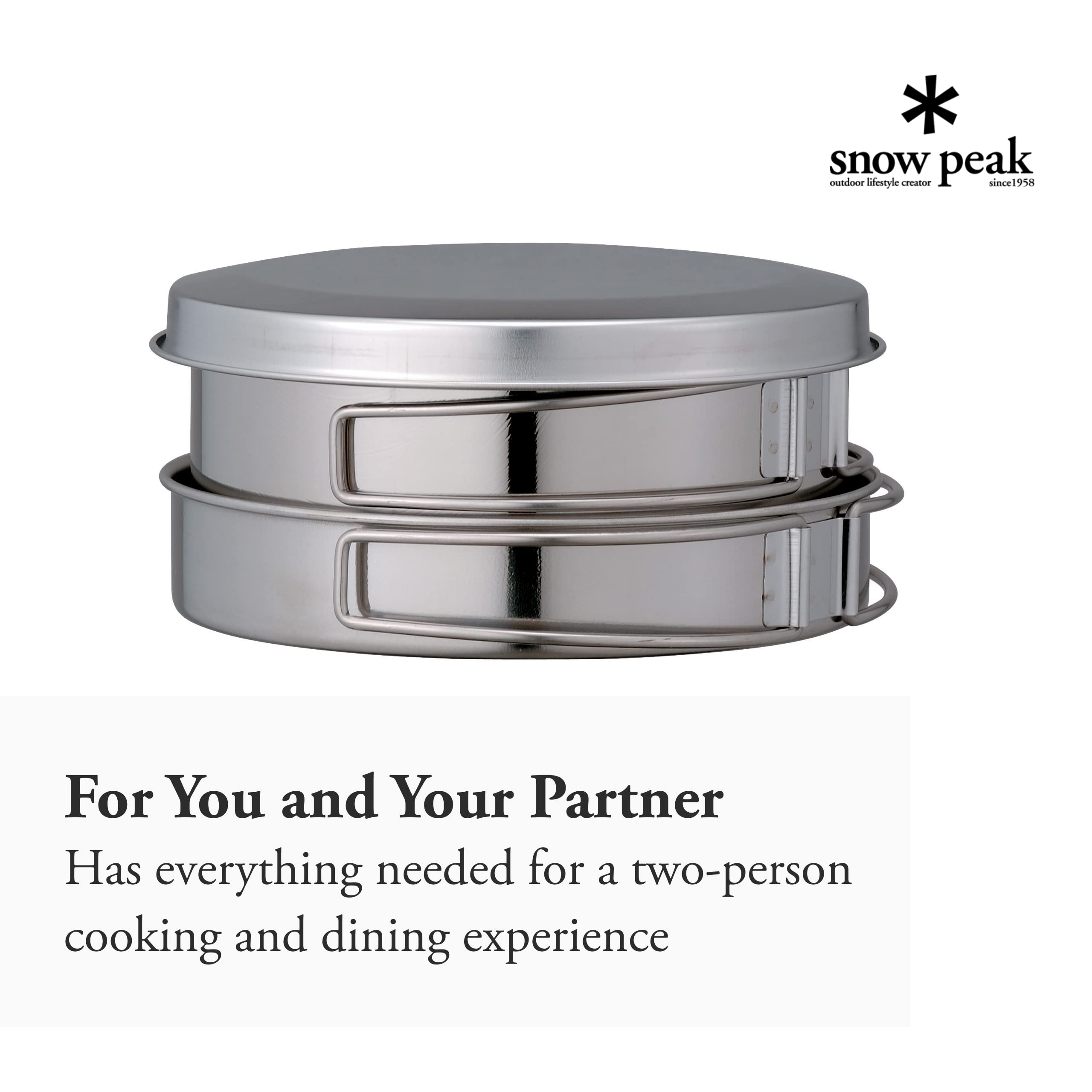 Snow Peak Personal Cooker 3 - Durable Camping Cookware - Stainless ...
