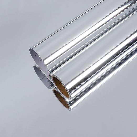 Amazon.com: CHIHUT 12”x100” Reflective Silver Mirror Stickers for Walls ...