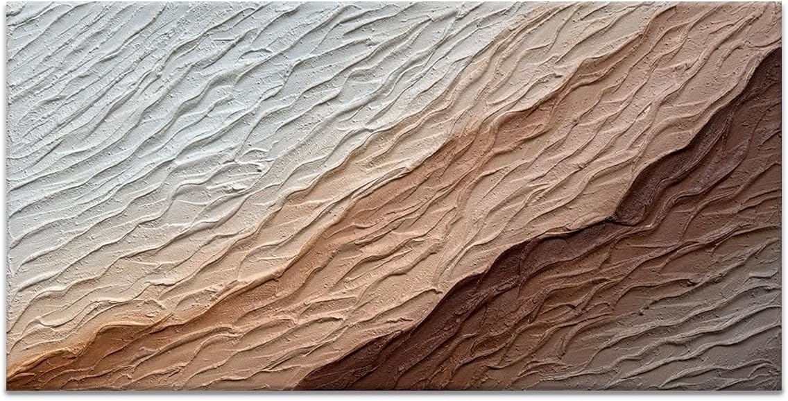 Amazon.com: Hand-Painted Textured Wave Landscape Oil Painting on Canvas ...